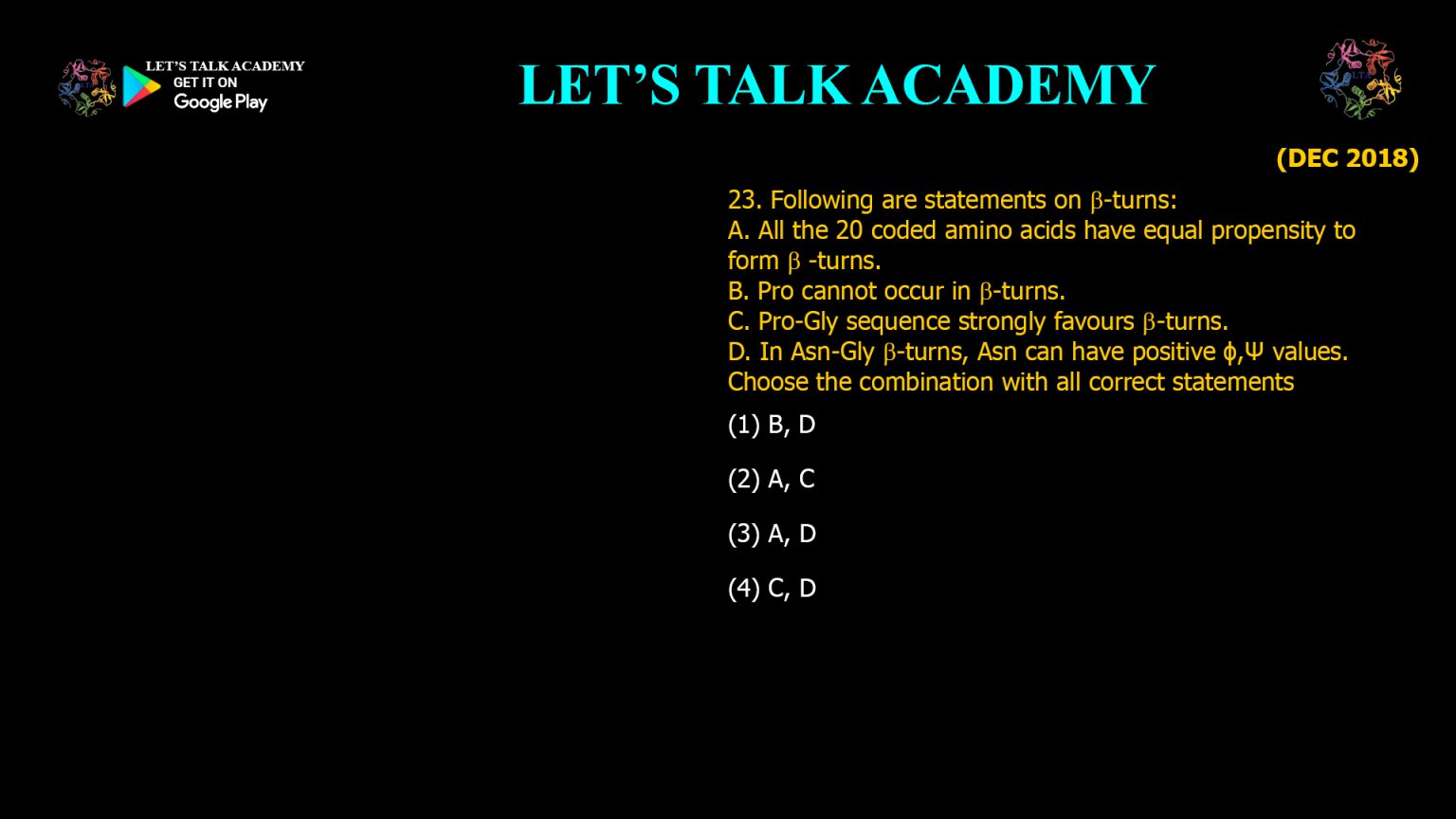 Beta-Turns in Proteins: Structure - CSIR NET LIFE SCIENCE COACHING ...