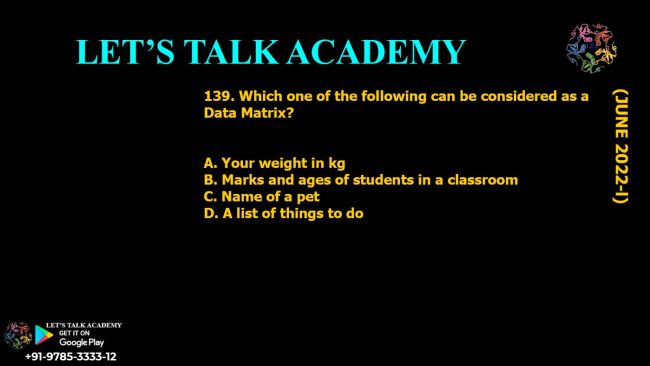 Understanding Data Matrices in Data Science and Analytics - CSIR NET ...