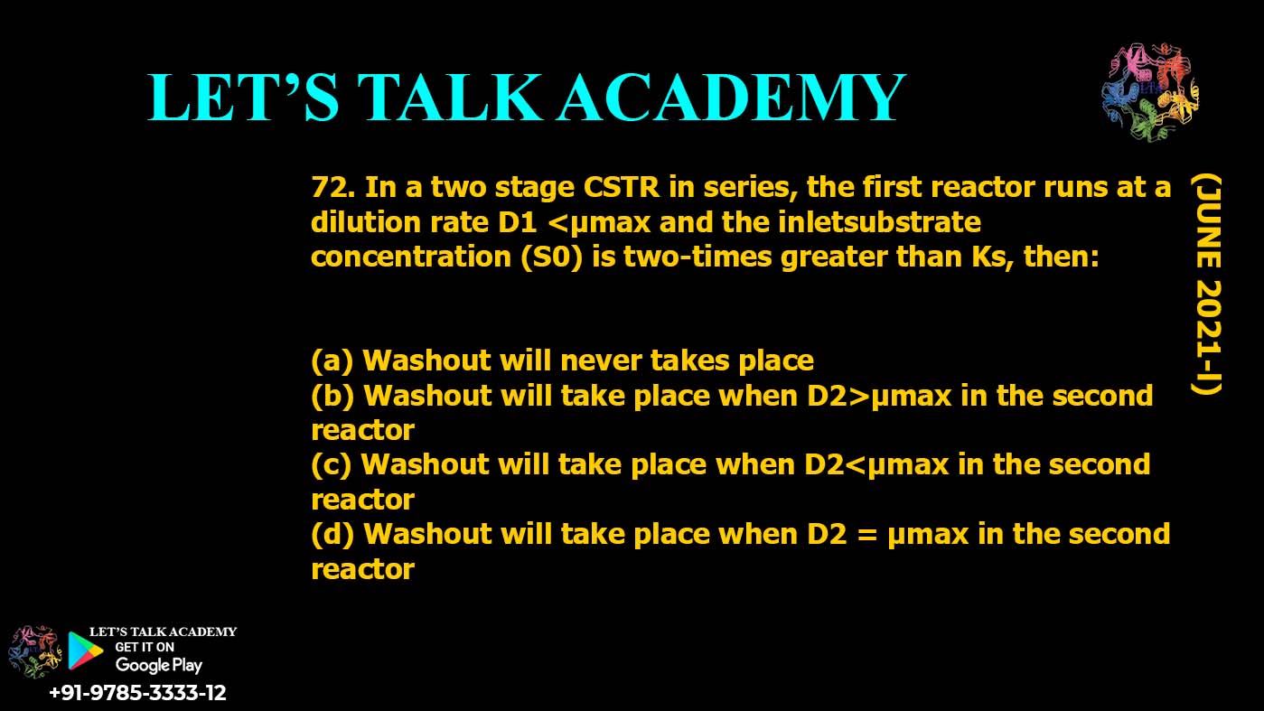 Understanding Washout in Two-Stage CSTR Systems in Series - CSIR NET ...