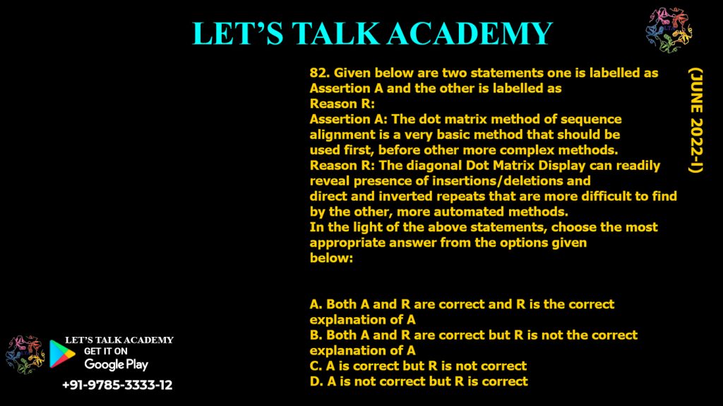 Dot Matrix Method in Sequence Alignment