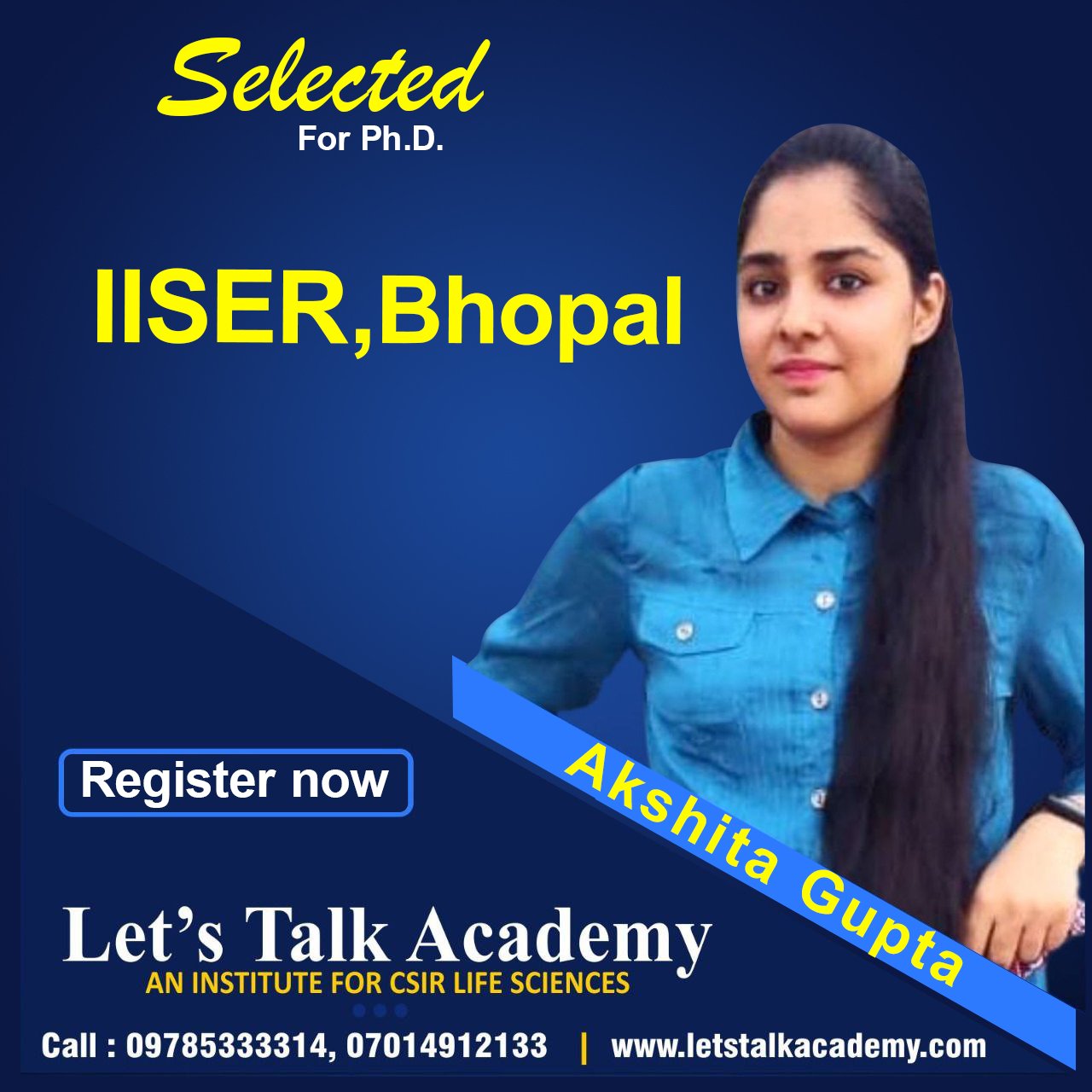 Akshita Gupta IISER Bhopal CSIR JRF LIFE SCIENCE GATE LIFE SCIENCE , DBT Biotechnology - CSIR ...