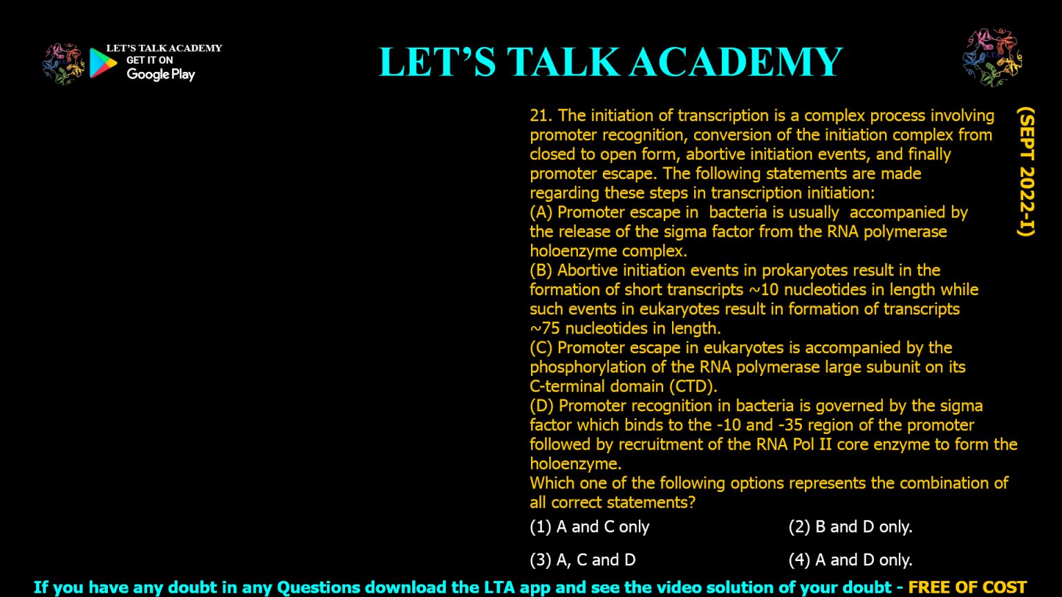 Transcription Initiation Steps in Bacteria and Eukaryotes - CSIR NET ...