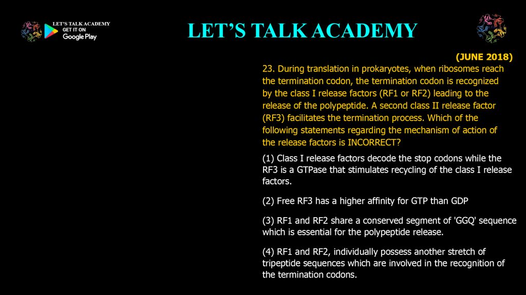 Prokaryotic Translation Termination: Mechanism of Release Factors RF1 ...