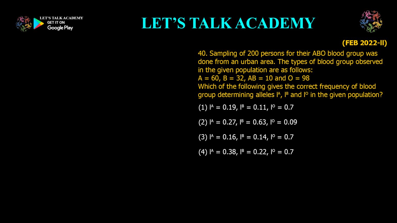 How to Calculate ABO Blood Group Allele Frequencies from Population ...