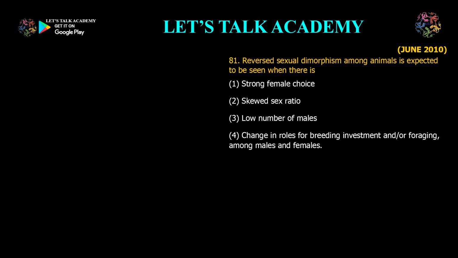 Reversed Sexual Dimorphism in Animals: When Role Reversal Drives Female ...