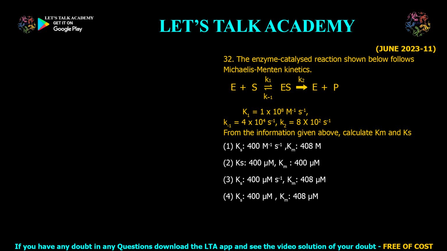 Calculating Km and Ks in Michaelis-Menten Enzyme Kinetics: Strategy and ...