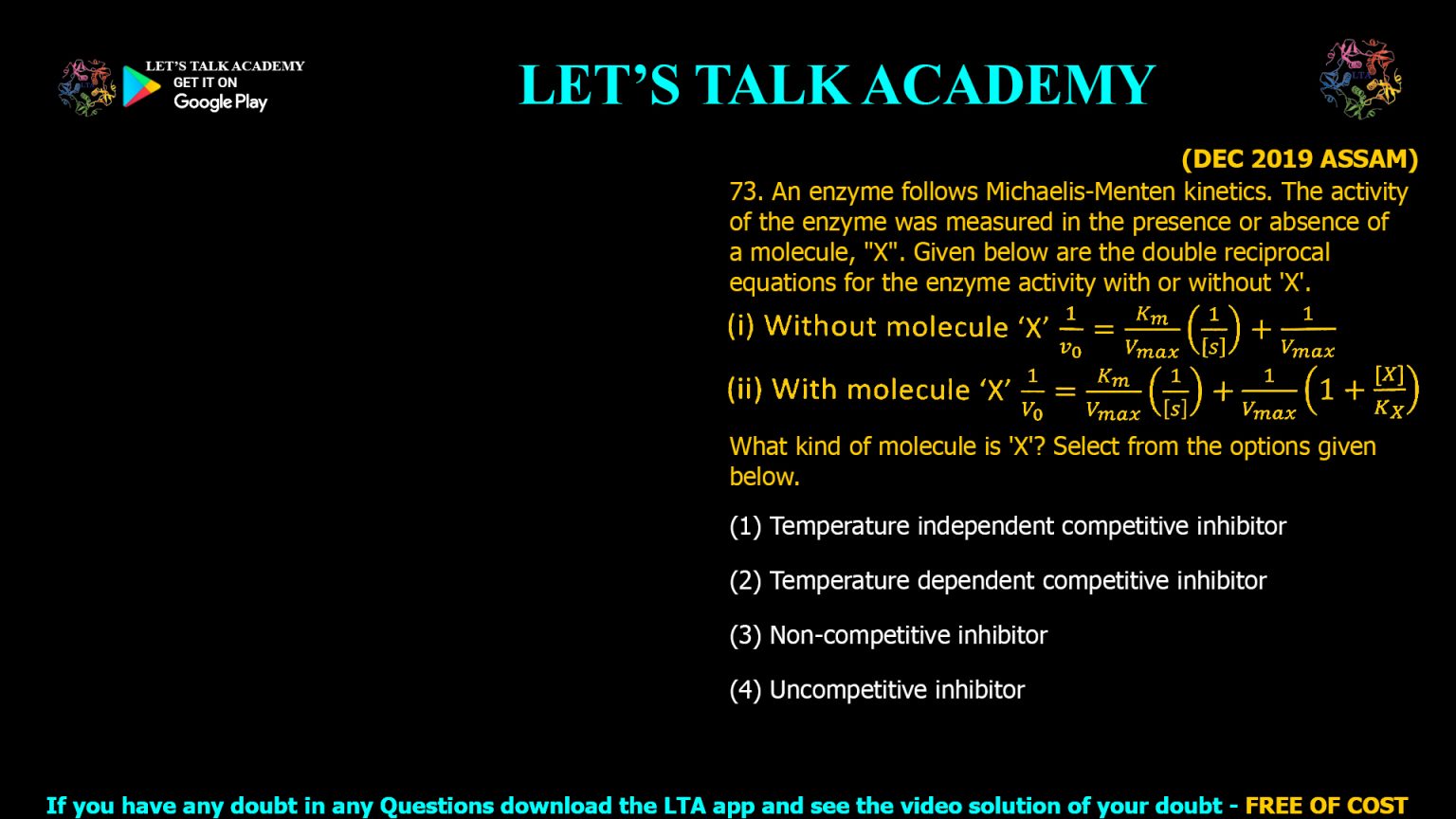 Interpreting Double Reciprocal Equations: Identifying Non-Competitive ...