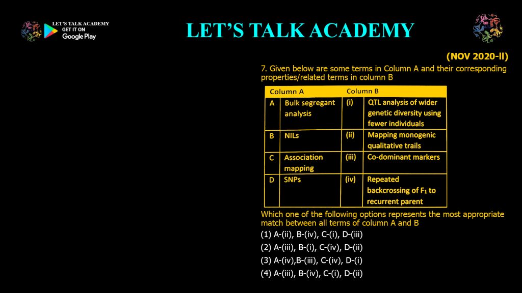 Matching bulk segregant analysis - CSIR NET LIFE SCIENCE COACHING | NTA ...