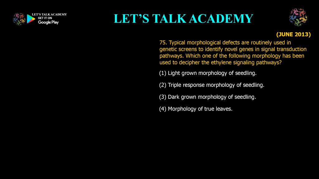 Using Triple Response Morphology in Genetic Screens to Decipher ...