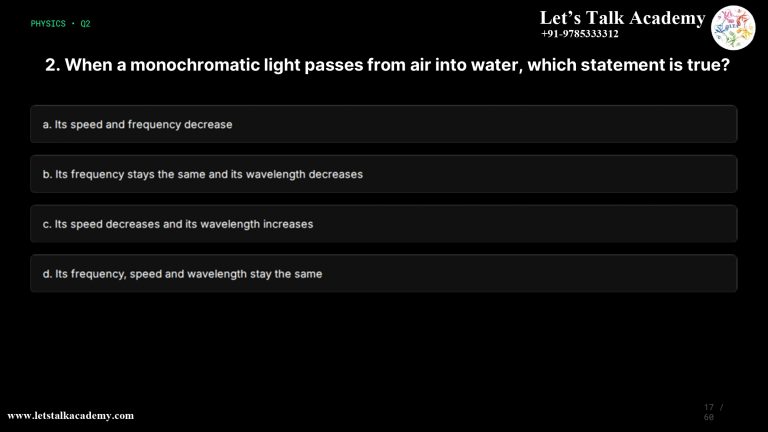 Monochromatic Light from Air to Water - CSIR NET LIFE SCIENCE COACHING ...