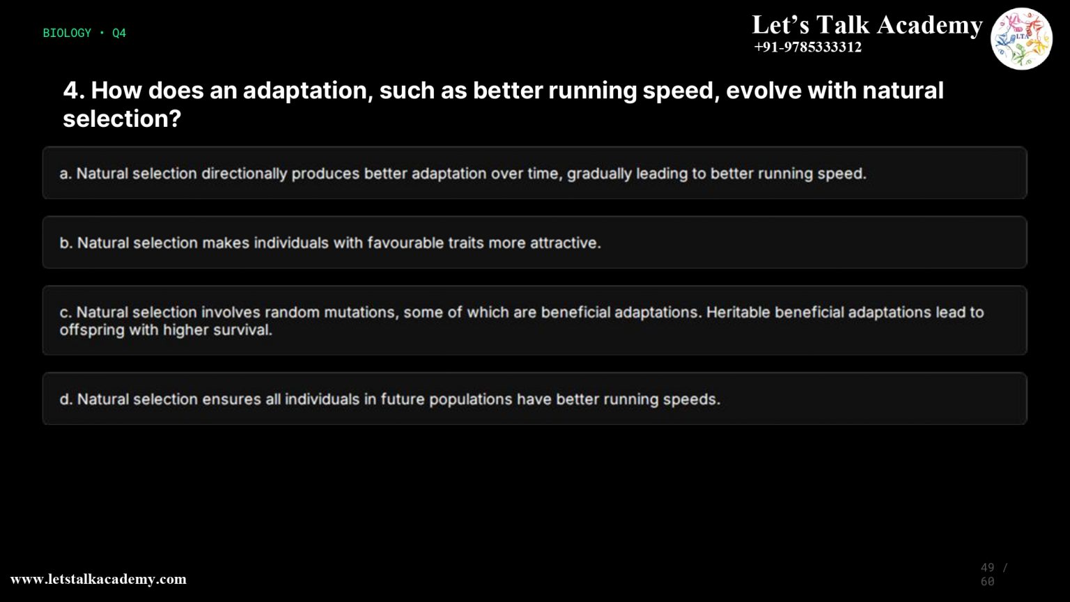 Natural Selection Adaptation Evolution - CSIR NET LIFE SCIENCE COACHING ...