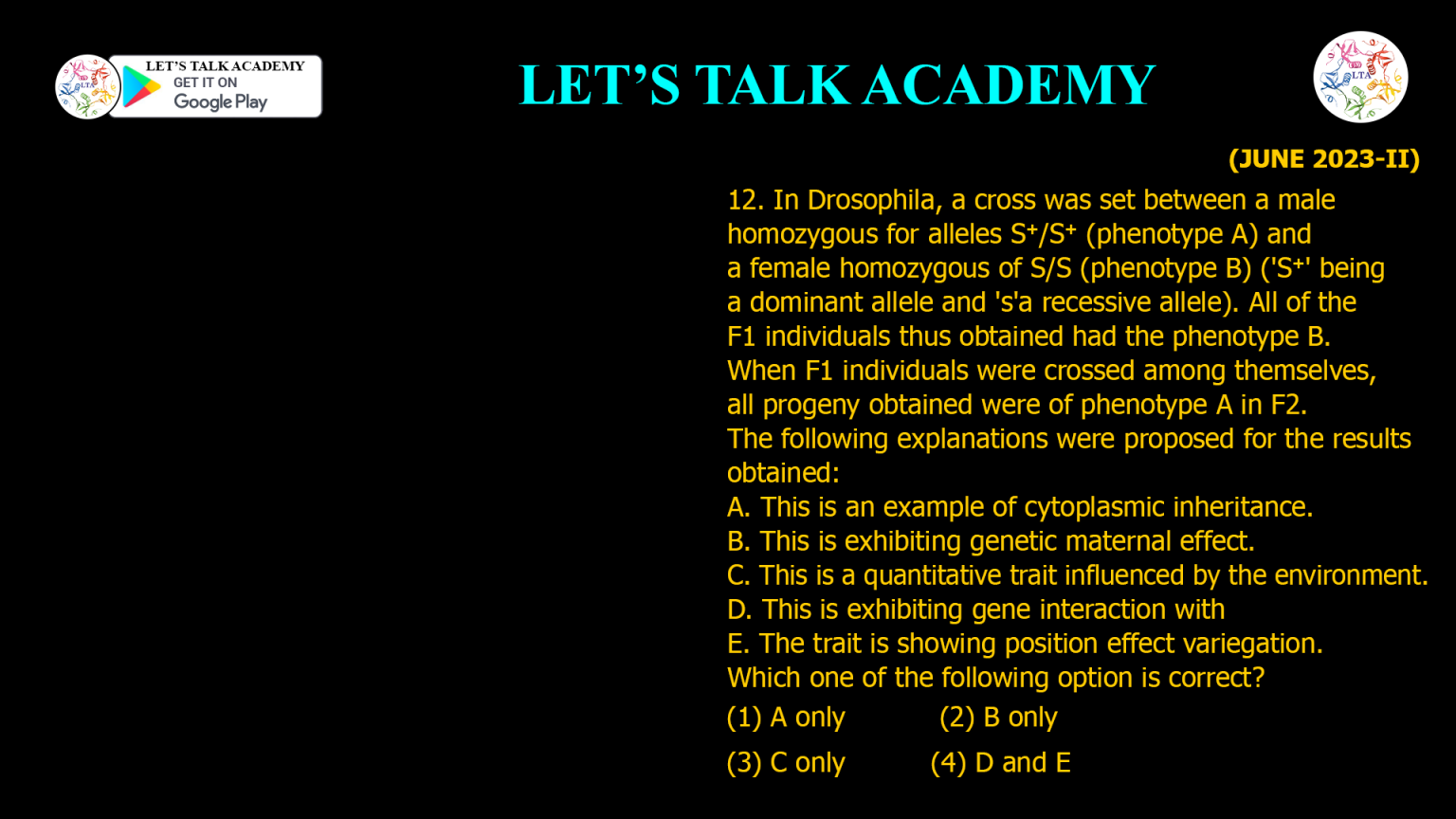 Understanding Genetics Cross Result in Drosophila - CSIR NET LIFE ...