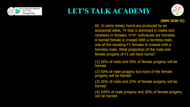 Understanding Sex-Influenced Inheritance of Horns in Sheep - CSIR NET ...