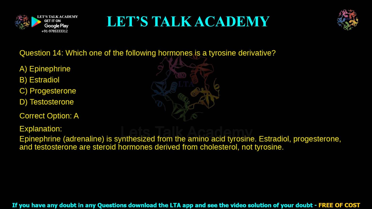 Tyrosine Derivative Hormones - CSIR NET LIFE SCIENCE COACHING | NTA NET ...