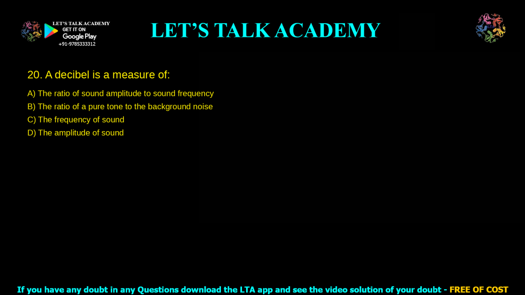 What is a Decibel? - CSIR NET LIFE SCIENCE COACHING | NTA NET LIFE ...