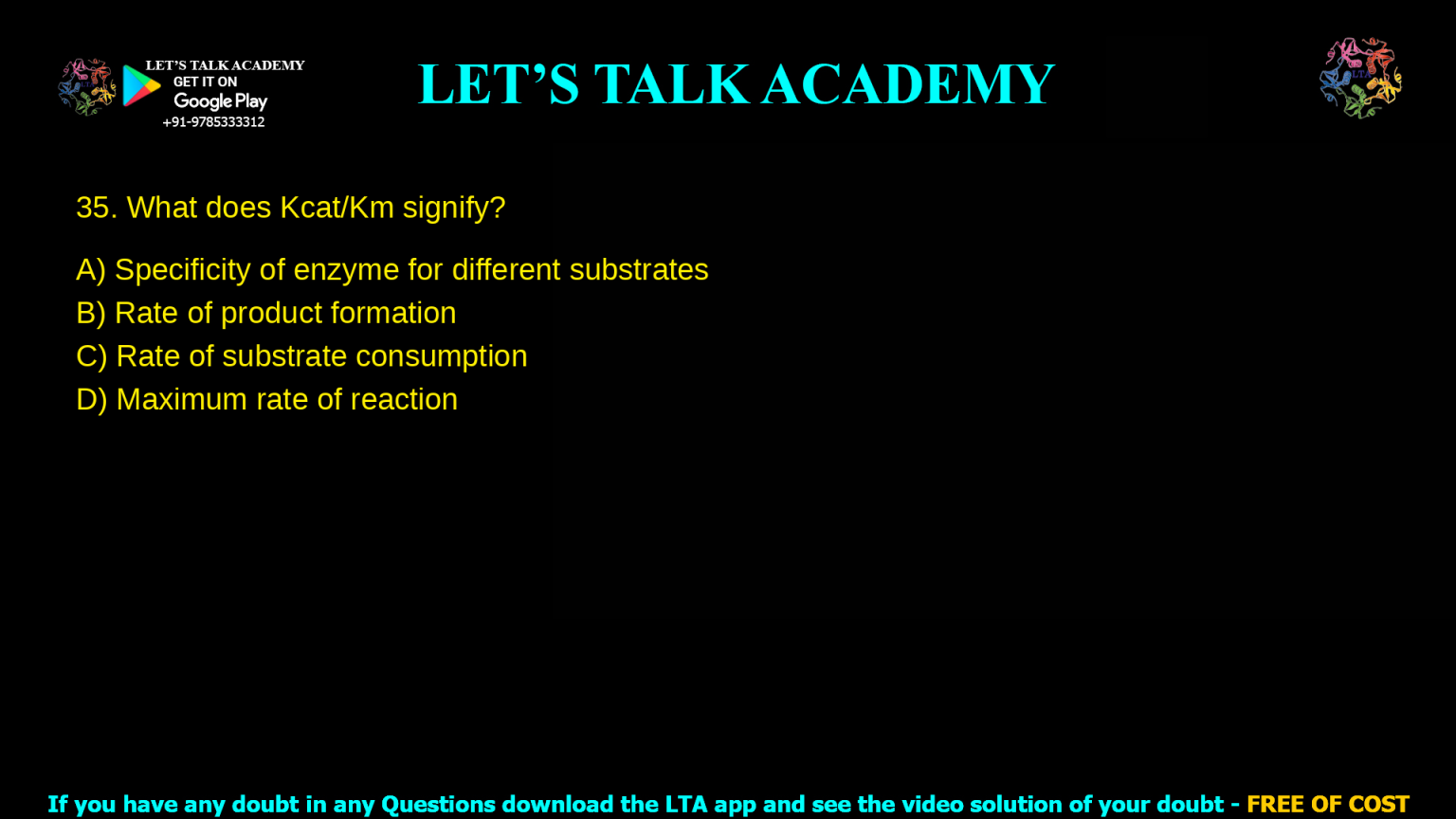 What Does Kcat/Km Signify in Enzyme Kinetics? - CSIR NET LIFE SCIENCE ...