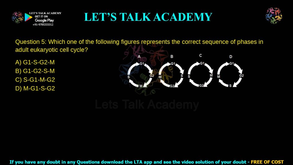 Correct Sequence of Phases in Adult Eukaryotic Cell Cycle - CSIR NET ...