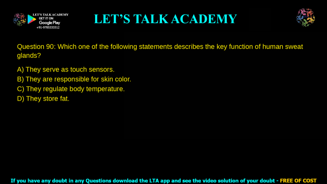 Key Function of Human Sweat Glands - CSIR NET LIFE SCIENCE COACHING ...
