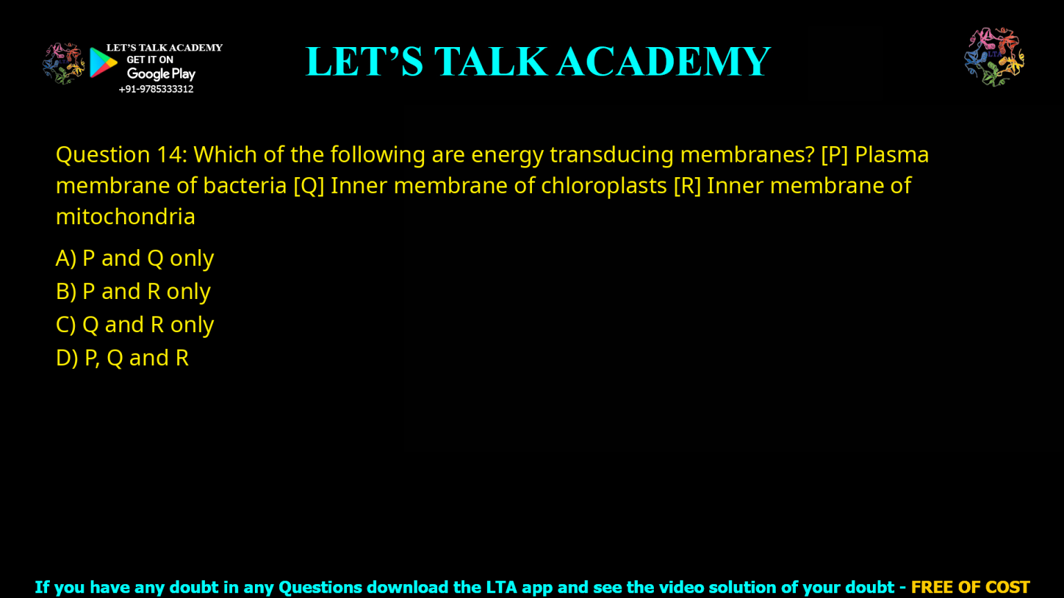 Energy Transducing Membranes - CSIR NET LIFE SCIENCE COACHING | NTA NET ...
