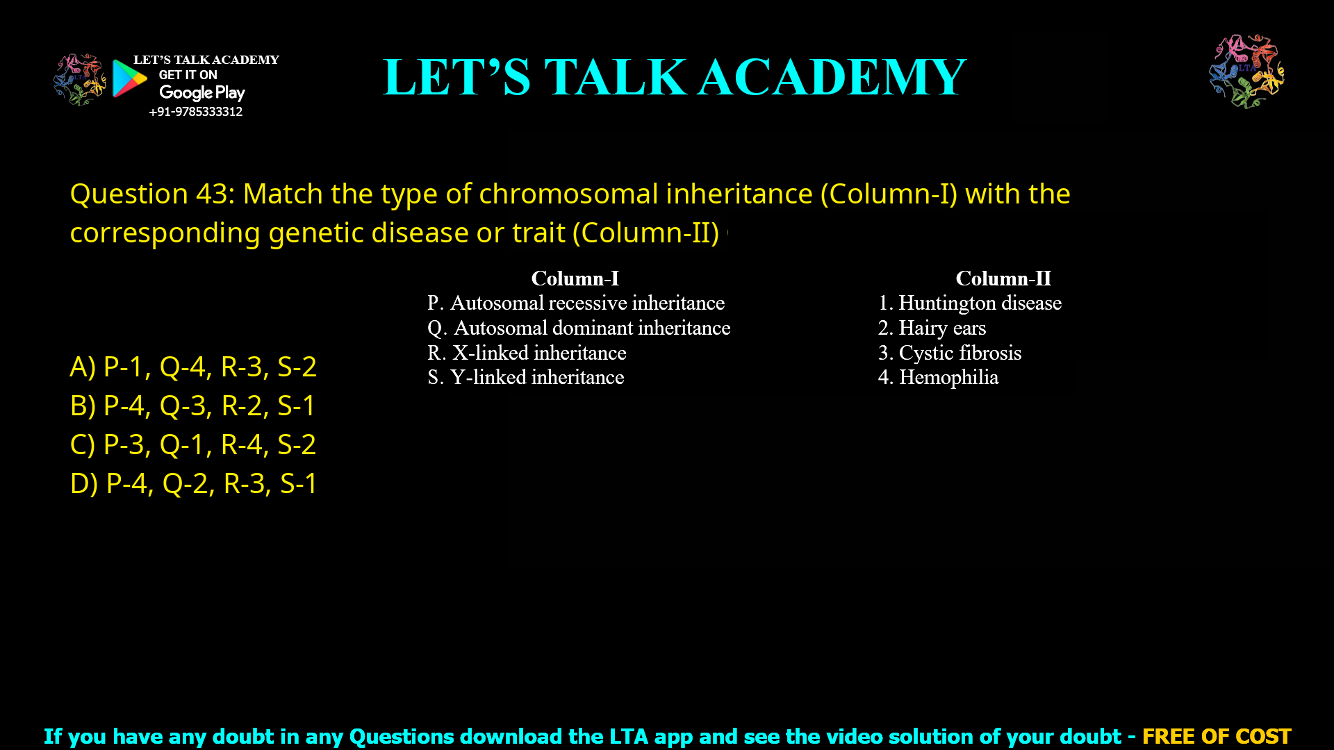 Chromosomal Inheritance Patterns - CSIR NET LIFE SCIENCE COACHING | NTA ...