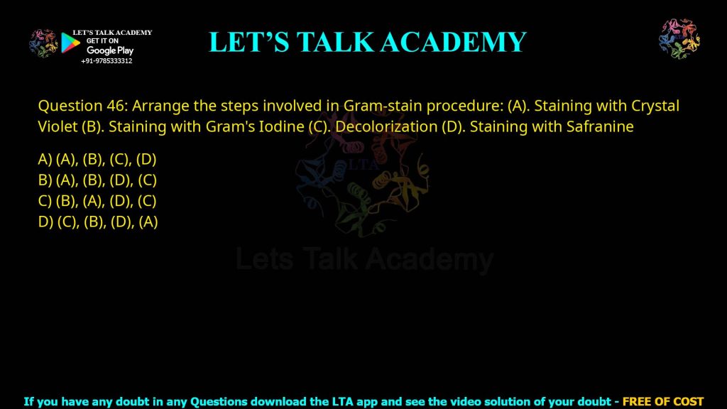 Gram Stain Procedure Steps - CSIR NET LIFE SCIENCE COACHING | NTA NET ...