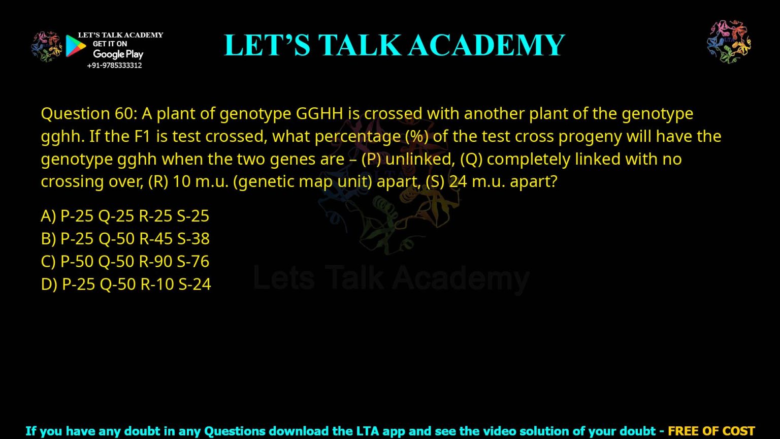 Genetic Linkage and Test Cross - CSIR NET LIFE SCIENCE COACHING | NTA ...
