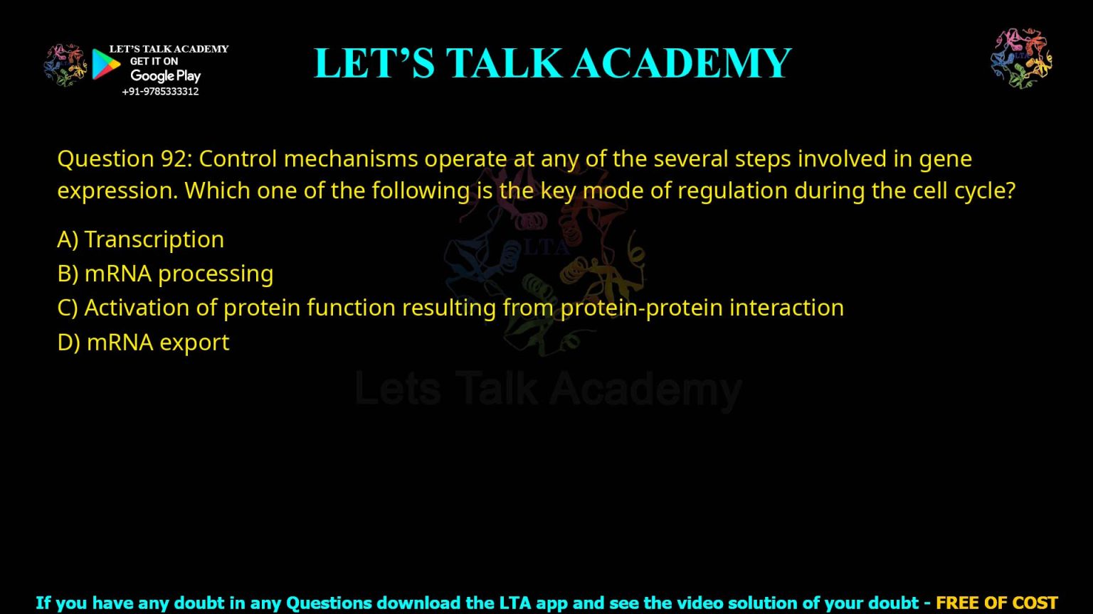 Cell Cycle Regulation Protein-Protein Interaction - CSIR NET LIFE ...