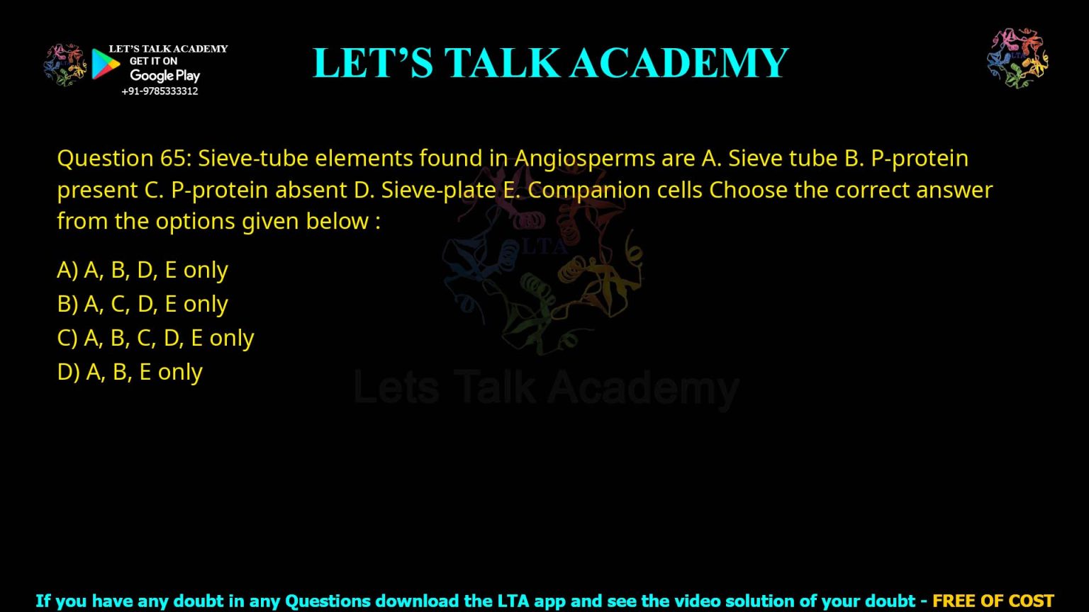 Sieve-Tube Elements in Angiosperms - CSIR NET LIFE SCIENCE COACHING ...
