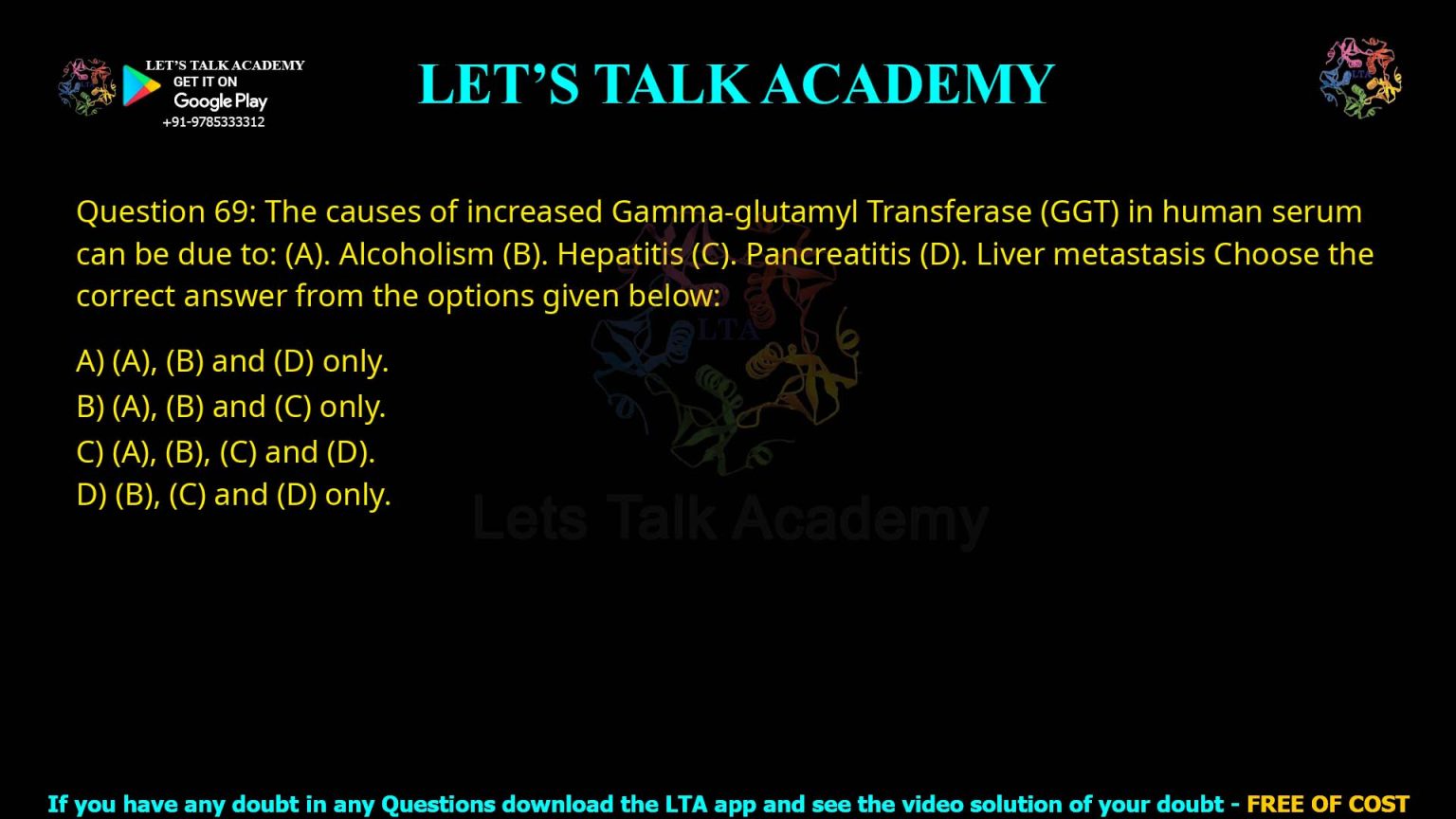 Causes of Increased Gamma-glutamyl Transferase - CSIR NET LIFE SCIENCE ...